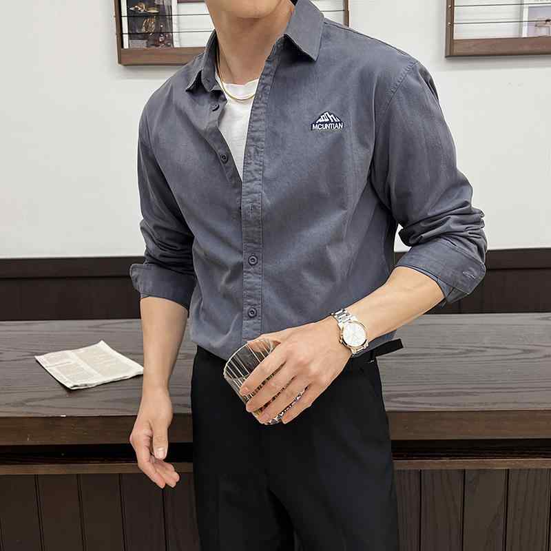・カテゴリ: シャツ・スタイル: 韓国風・主な素材: 綿96%以上・生地: 100番手・機能: イージーケア・デザイン: カーディガン・シルエット: ルーズフィット・ネックライン: 襟付き・袖丈: 長袖・柄: 無地・厚さ: 厚手・デザイン詳...