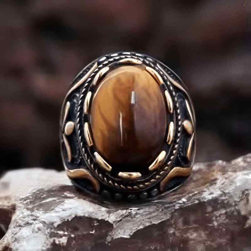 ・カテゴリ: 指輪、リング・素材: 合金・加工技術: メッキ・デザイン: タイガーアイリング・カラー展開: タイガーアイ・サイズ展開: 7号、8号、9号、10号、11号、12号、13号・流行要素: 花柄、模様・スタイル: 文芸レトロ・対象: 男性