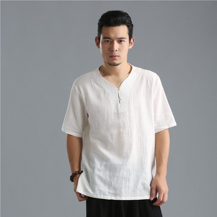 ・カテゴリ: Tシャツ・スタイル: カジュアル民族風・主な素材: 麻85%、綿15%・ネックライン: Vネック・襟タイプ: ノーカラー・袖丈: 半袖・柄: 無地・厚さ: 薄手・シルエット: ストレート・タイプ: プルオーバー・カラー展開: ...