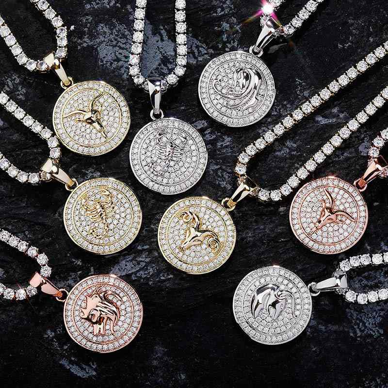 ・カテゴリ: ネックレス・スタイル: 個性的・主な素材: 銅、ジルコニア・モチーフ: 十二星座・カラー展開: レッド、ゴールド、プラチナカラー、ローズゴールド・チェーン長さ: 約61cm