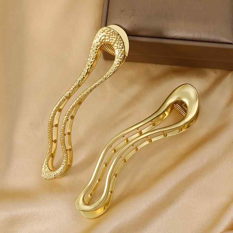 ・カテゴリ: ヘアアクセサリー・スタイル: シンプル・スタイルカテゴリ: ファッション通勤・対象: レディース・素材: 合金・加工方法: 手作業・ヘアクリップの種類: バンスクリップ・デザイン: ライン、幾何学模様・カラー展開: ゴールド、...