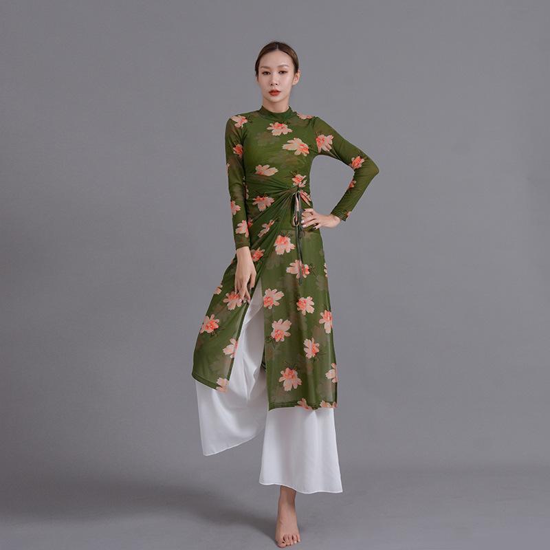 ・カテゴリ: 舞踏服・種類: 現代舞踊衣装・対象性別: 女性・対象年齢: 成人・主な素材: ポリエステル 91-100%・カラー展開: グリーン（プリント）、ホワイト・サイズ展開: S、M、L、XL、XXL