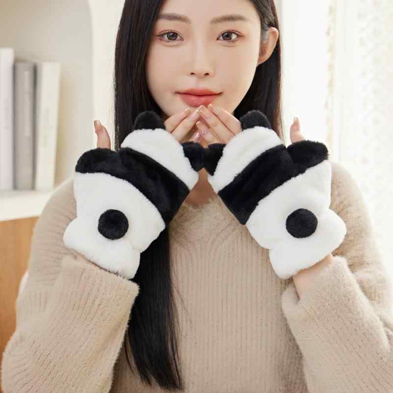 ・機能: 保温・タイプ: ハーフフィンガーグローブ・主な素材: ポリエステル・スタイル: カジュアル・柄: 花柄・加工: 刺繍・カラー展開: ブラック×ホワイト、グレー×ホワイト・サイズ展開: フリーサイズ