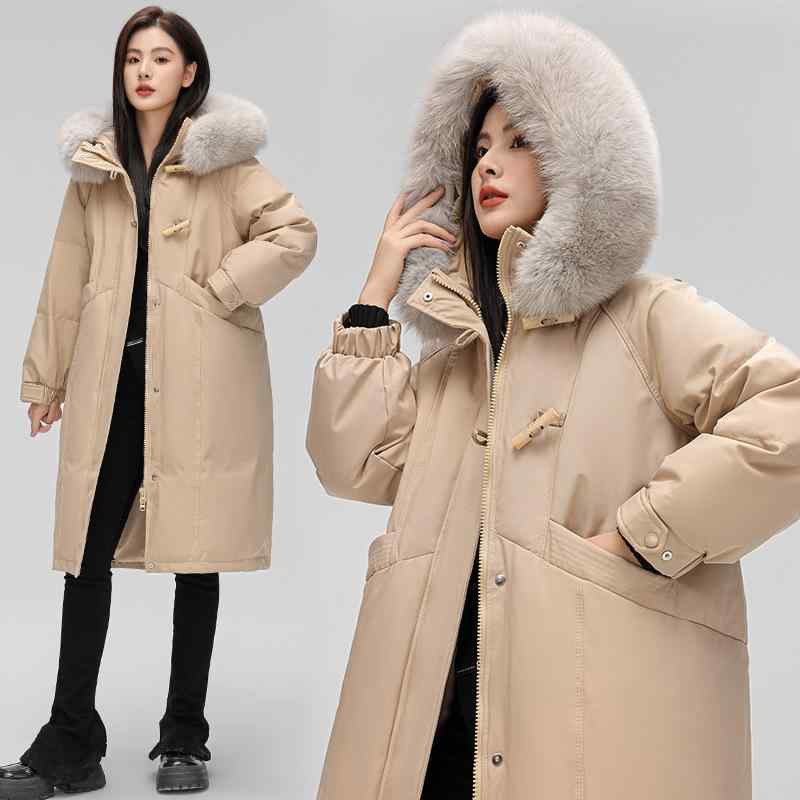 ・カテゴリ: ダウンジャケット・スタイル: エレガント、通勤、快適カジュアル・主な素材: ポリエステル95%以上・詰め物: 白ダックダウン・ダウン含有量: 96%以上・ダウン充填量: 201-300g・厚さ: 厚手・ネックライン: フード付...