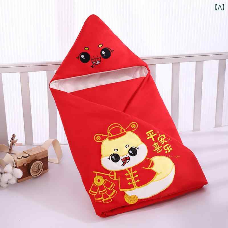 ・カテゴリ: おくるみ・主な素材: 綿100%・対象シーズン: オールシーズン・柄: 歓喜蛇、福気蛇、納福蛇、満金蛇・カラー展開: レッド・バリエーション: 薄手（洗濯不可）、厚手（洗濯不可）、薄手（洗濯可）、厚手（洗濯可）、オールシーズン...