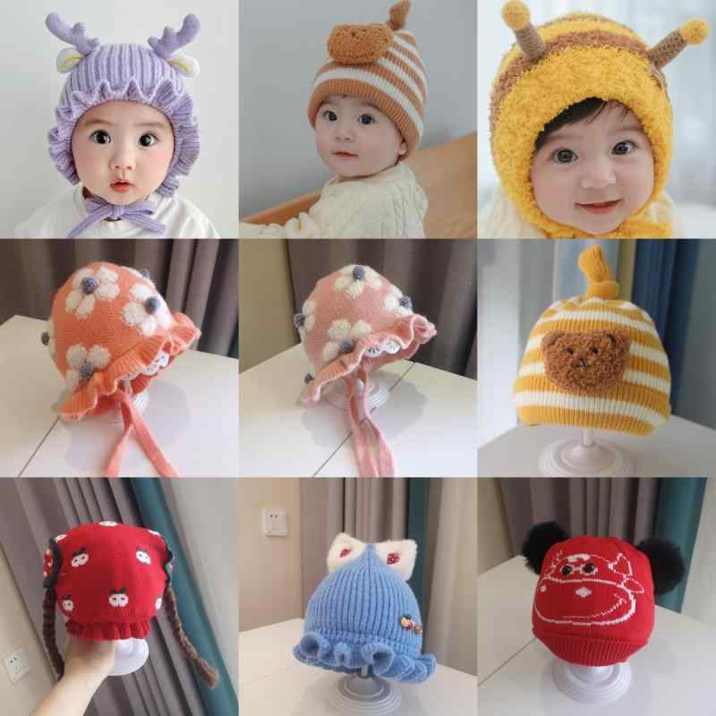 2個セット・カテゴリ: ニット帽・カラー展開: ピンク、ブルー、イエロー、コーヒー、オレンジ、パープル、レッド、グレー、ブラック・機能: 保温・対象年齢: 6-12ヶ月、1-2歳・主な素材: 毛糸・スタイル: スウィート・装飾: 刺繍・デザ...