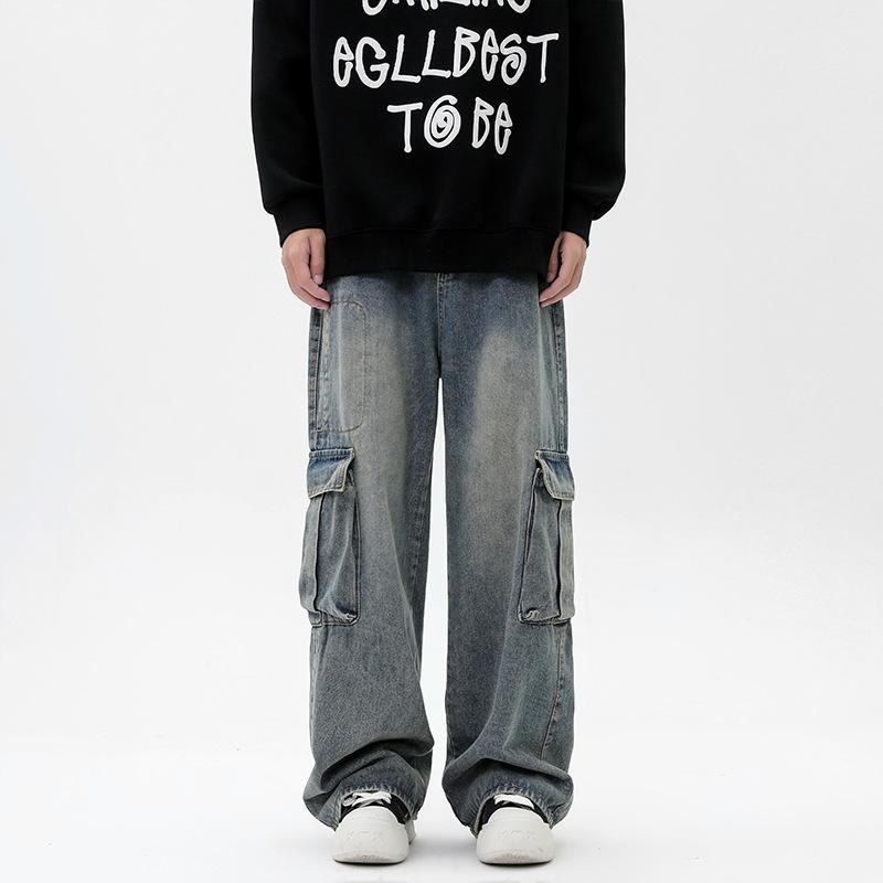 ・カテゴリ: デニムパンツ・スタイル: ベーシックカジュアル・対象性別: 男性・対象: 青少年、成人・主な素材: ポリエステル100%・カラー: ブルー・サイズ展開: S, M, L, XL, 2XL, XXXL・パンツ丈: フルレングス・...