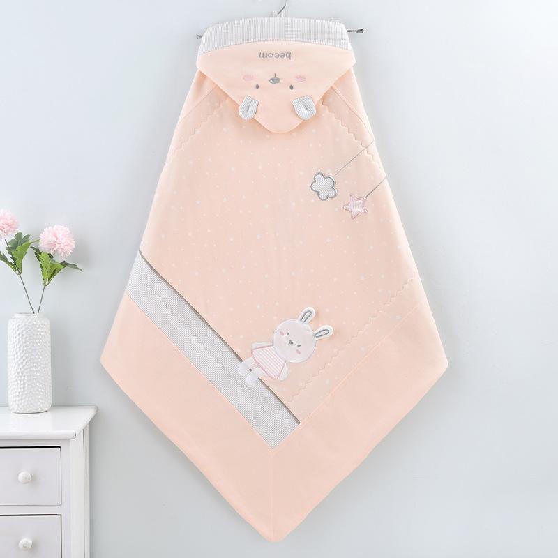 ・カテゴリ: おくるみ・素材: 綿100%・柄: キャラクター・カラー展開: ライトピンク、ライトブルー・対象年齢: 新生児（0〜1歳、身長80cm以下）・サイズ: 95cm×95cm・機能: 保温