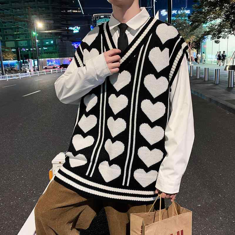 ・カテゴリ: ニット・スタイル: プルオーバー・フィット: ルーズフィット・ネックライン: Vネック・袖丈: ノースリーブ・厚さ: 普通・テイスト: 香港スタイル・主な素材: ポリエステル・着用シーン: カジュアル・性別: メンズ・加工: ...