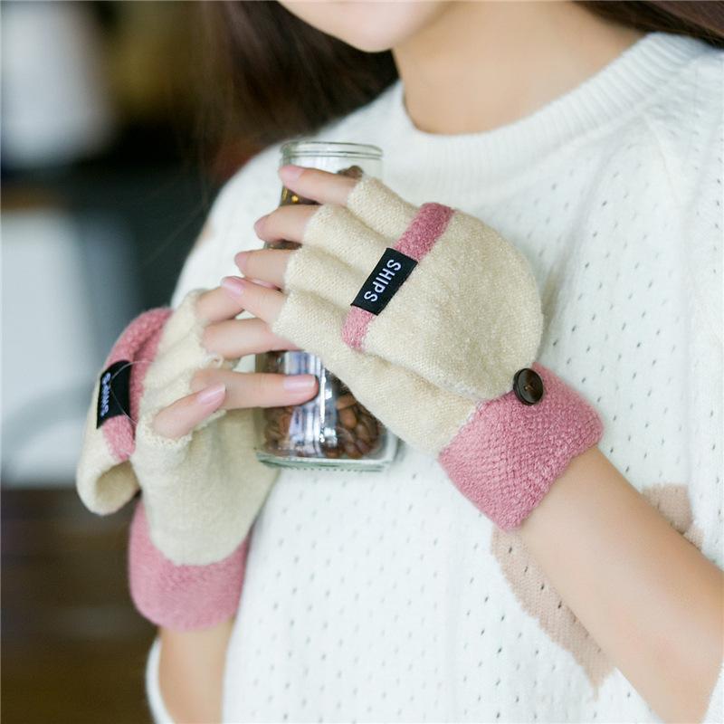 2個セット・カテゴリ: 保温手袋・スタイル: ハーフフィンガーグローブ・機能: 保温・カラー展開: スキンピンク＋グレー、グレー＋ピンク、グレー＋ネイビー、コーヒー＋グリーン、グリーン＋スキンピンク、ベージュ＋スキンピンク・対象: 10歳以...