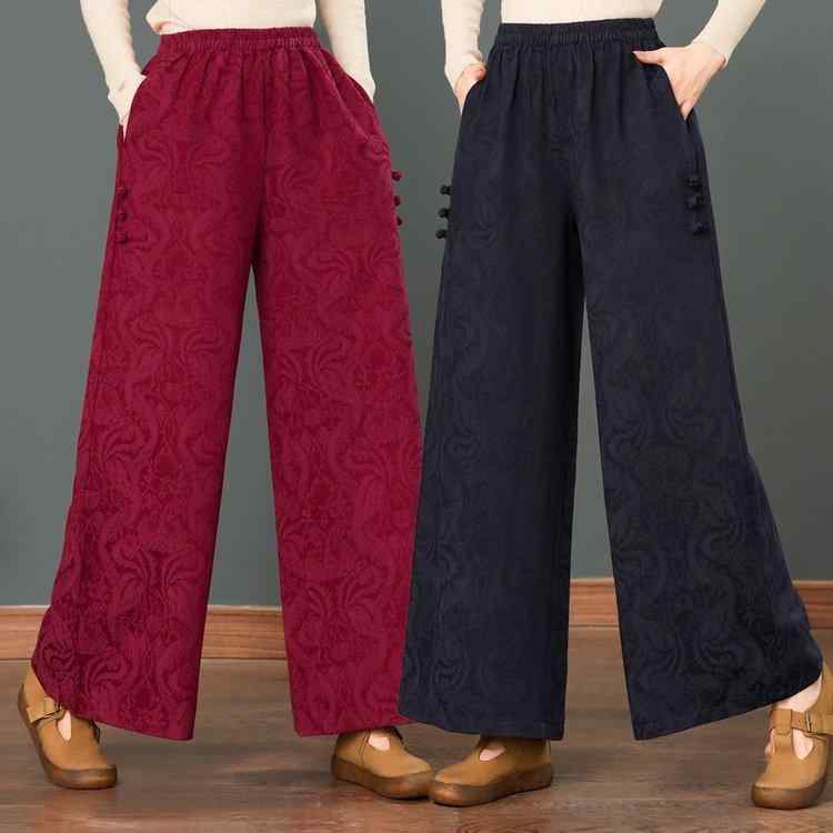 ・カラー展開: ブラック、ワインレッド、ネイビー・サイズ展開: XL、2XL・主な素材: 綿・スタイル: エスニック、日韓カジュアル、エレガント・パンツスタイル: ルーズフィット・デザイン要素: ポケット・丈: ロング・厚み: 標準・加工:...