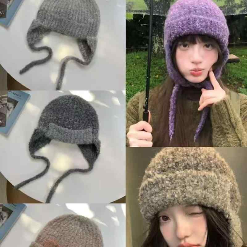 ・カテゴリ: ニット帽・トップ形状: ラウンド・カラー展開: モカ、チャコールグレー、ウォームオレンジ、ライトグレー、パープル・サイズ展開: L（58-60cm）・機能: 保温、防風・主な素材混率: 71-80%・スタイル: フェミニン、カ...