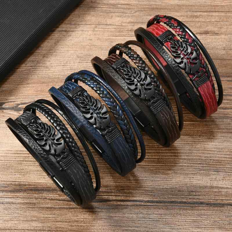 ・カテゴリ: ブレスレット・素材: レザー・加工方法: ハンドメイド・スタイル: レトロ・スタイルカテゴリ: 文芸レトロ・人気要素: リーフ・人気要素カテゴリ: 植物、花・カラー展開: グレイッシュブラック、ブルーブラック、コーヒーブラック...