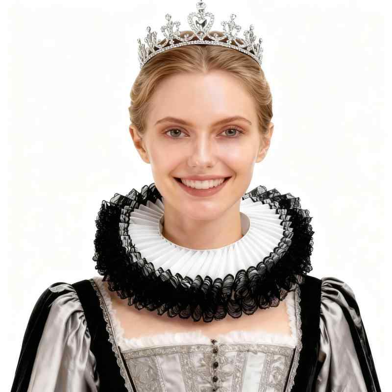 ・カテゴリ: エリザベス女王ラフカラーネックアクセサリー、オペラパフォーマンスラフカラーチョーカー・スタイル: 中世ルネサンス・主な素材: レース・裏地素材: ポリエステル・柄: シェイクスピアラフカラー・カラー展開: ホワイト、ブラック・...