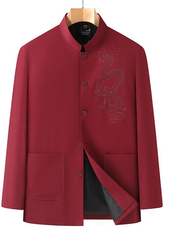 ・カテゴリ: 唐装・主な素材: ポリエステル・シーン: カジュアル・デザイン: 刺繍・加工: ノーアイロン・カラー展開: ブラック、ワインレッド・サイズ展開: 170、175、180、185、190、195・スタイル: 中国風・性別: メン...