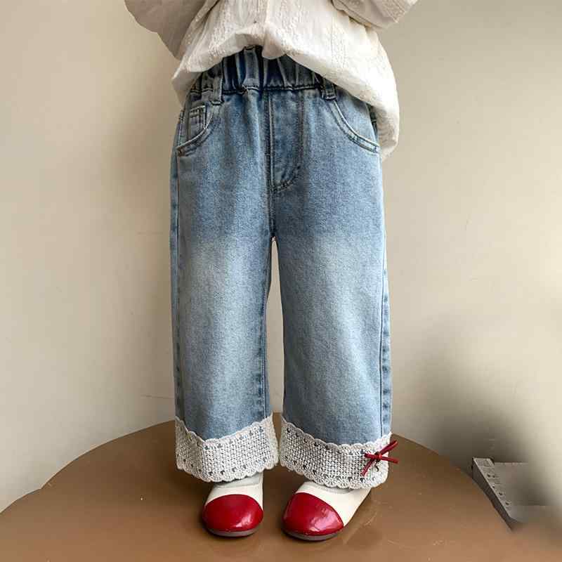 ・カテゴリ: 子供用パンツ・スタイル: 韓国風・種類: デニムパンツ・主な素材: ポリエステル70%・丈: 長ズボン・性別: 女の子・対象年齢: 3～8歳・季節: 春、秋・生地加工: 柔軟加工・要素: トレンド・ウエスト: ミッドウエスト・...