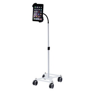 iPad・タブレットをアームに取付けたまま楽々移動。●7〜11インチのiPad、タブレットを取り付け可能なホルダー付きスタンドです。●キャスター付きスタンドになっているので、機器を取付けたまま移動させることができます。●キャスターは直径3イ...