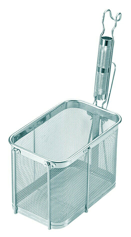 商品説明商品名：TSステンレス　パイプ柄角てぼ 深型タテ（冷凍麺用）品番：AUD08001間口×奥行×深さ(mm)115×185×145JANコード：4989083301258仕様：深型タテ（冷凍麺用）商品説明側網14メッシュ(18-8アミ...