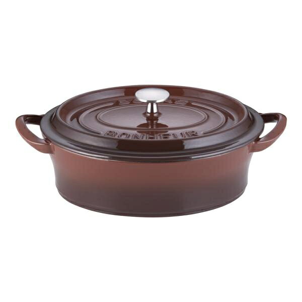 商品説明 商品名：ボン・ボネール　ココットオーバル 26cm　ブラウン品番：ABVB612 ●サイズ(cm):26●カラー:ブラウン●(内寸)間口×奥行×深さ(mm):260×207×74●容量(cc):2700●質量(kg):4.1●底径...
