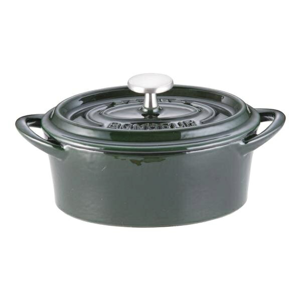 商品説明 商品名： ボン・ボネール　ココットオーバル 14cm　マジョリカグリーン品番：ABVB903 ●サイズ(cm):14●カラー:マジョリカグリーン●(内寸)間口×奥行×深さ(mm):140×97×56●容量(cc):550●質量(k...