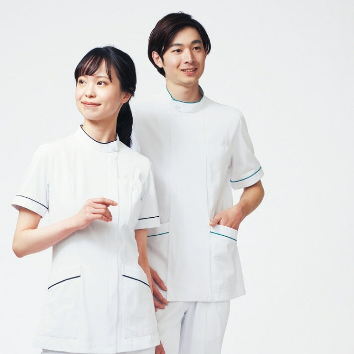 【白衣 ケーシー メンズ】 制菌制電・吸汗速乾・防汚 S〜3L 3色 看護ウェア/ドクター 男性用 ◆ 制菌加工（赤SEKマーク） 繊維上の細菌の増殖を抑制します。 特に院内感染の主原因でJTETC の定めたMRSA（メチシリン耐性黄色 ブ...