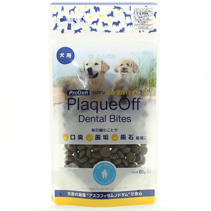 世界中でも大ヒット！動物病院で話題の製品がおいしいおやつになって登場！天然海藻（アスコフィラノドサム）を主原料とする安全な犬用のデンタルケアおやつです。わんちゃんに毎日数粒与えて、噛むことで口臭や歯石の付着の減少をサポートします。人工保存料...