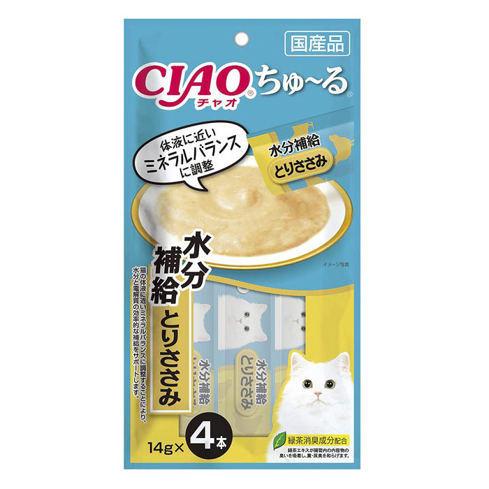 [特長]:■猫ちゃんの体液に近いミネラルバランスをに調整することにより、水分と電解質の効率的な補給をサポートします[原材料]:■鶏肉(ささみ)、果糖ぶどう糖液糖、ほたてエキス、酵母エキス、増粘安定剤(加工でん粉、増粘多糖類)、クエン酸ナトリ...