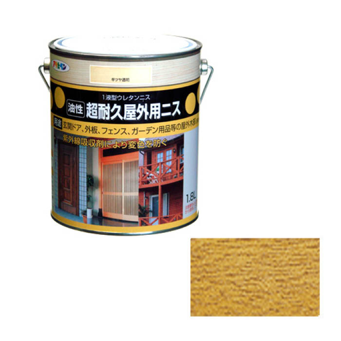 玄関ドア、外板、フェンス、ガーデン用品などの屋外木部（床を除く）。