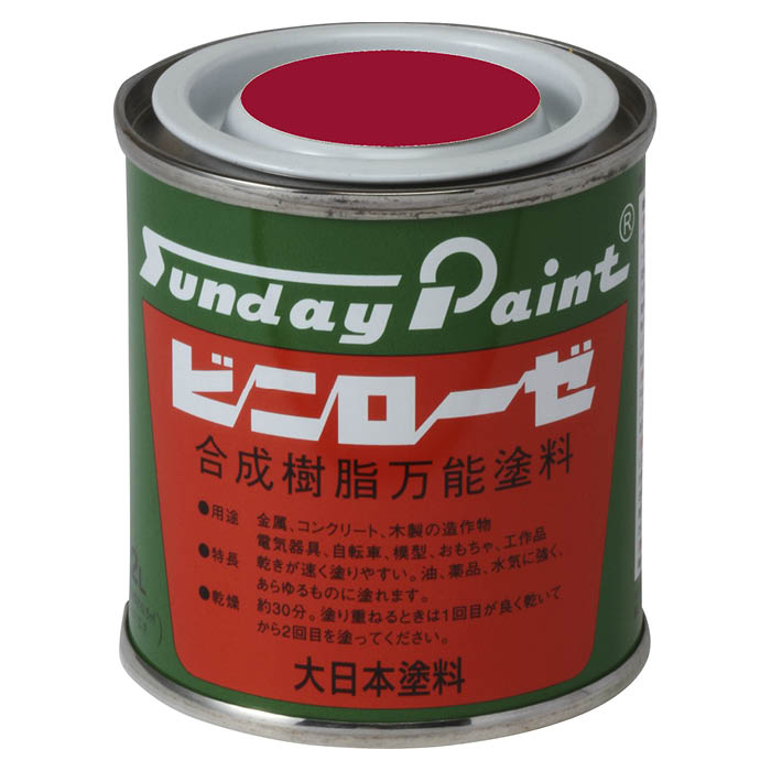 [特長]： ■容量：1／12L■塗り面積（2回塗り）：約0.5m2■塗り面積（タタミの広さ）：約1／3枚分■乾燥時間（指触）：約15分（20度）、約30分（冬期）■乾燥時間（半硬化）：約30分（20度）、約60分（冬期）■色：赤■合成樹脂万能塗料