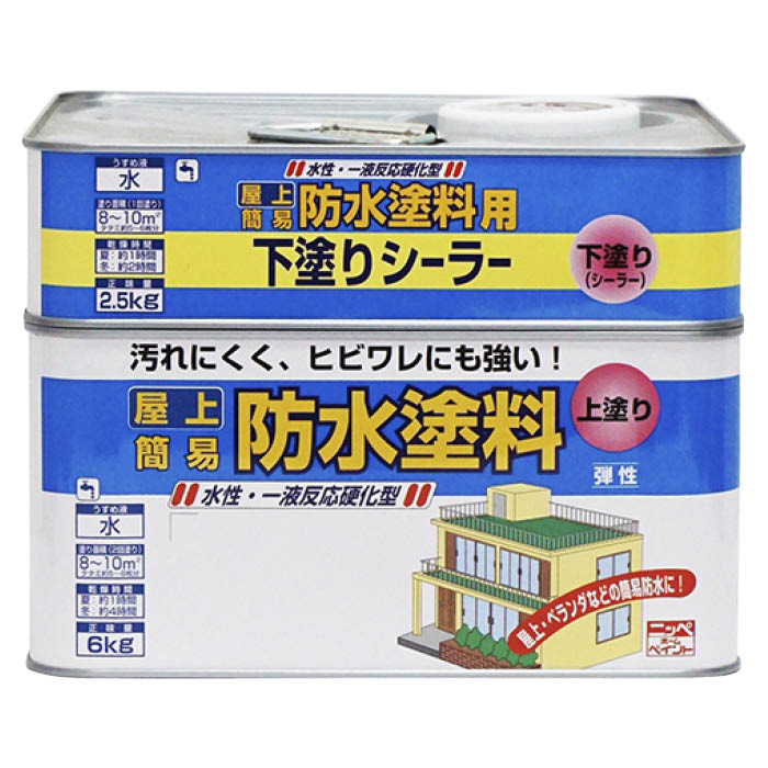 [特長]： ■一液型の水性塗料ですから取り扱いが簡単です。■塗膜は弾性に富み伸びがありますから塗膜の割れ・水の侵入を防ぎます。■「下塗り（シーラー）」との付着性に優れ、耐水性、耐アルカリ性、耐候性、耐久性に優れています。■塗膜は細かな凹凸状...