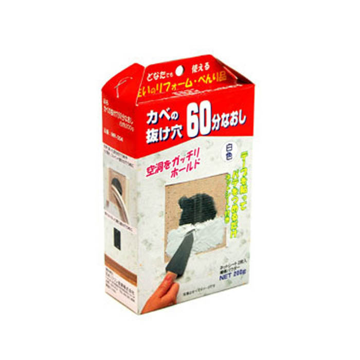 ■用途：壁の穴うめ使用量の目安：巾60mm×長さ100mmのネットシート2枚入り。このシートサイズの穴うめが可能。硬化時間：外温20℃で約60分。完全硬化は約3時間。（外温が低いと延びます。）成分：【補修パウダー】セメント、石膏、ヒビ割れ防...