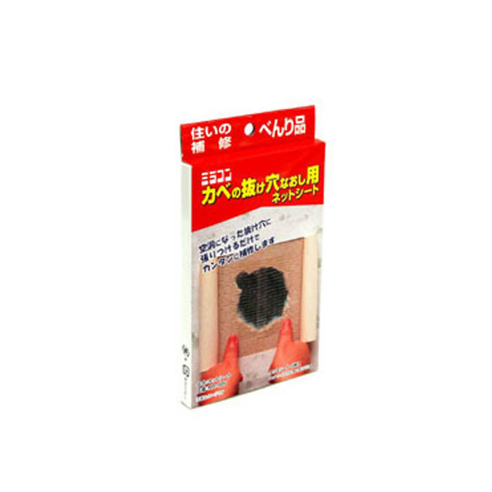 ■用途：壁の抜け落ち、ヒビ割れ、すき間等空洞になったカベ穴を補強■施工可能面積：巾60mm×長さ100mmのネットシートが5枚入り。この枚数分補修可能。■成分：樹脂ネットサイズ：巾60mm×長さ100mm