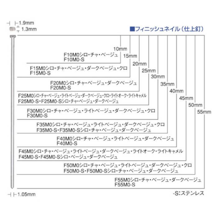 [仕様]：■頭径×胴径×長さ(mm)：1.9×1.05×35■1ケース入数：2000本
