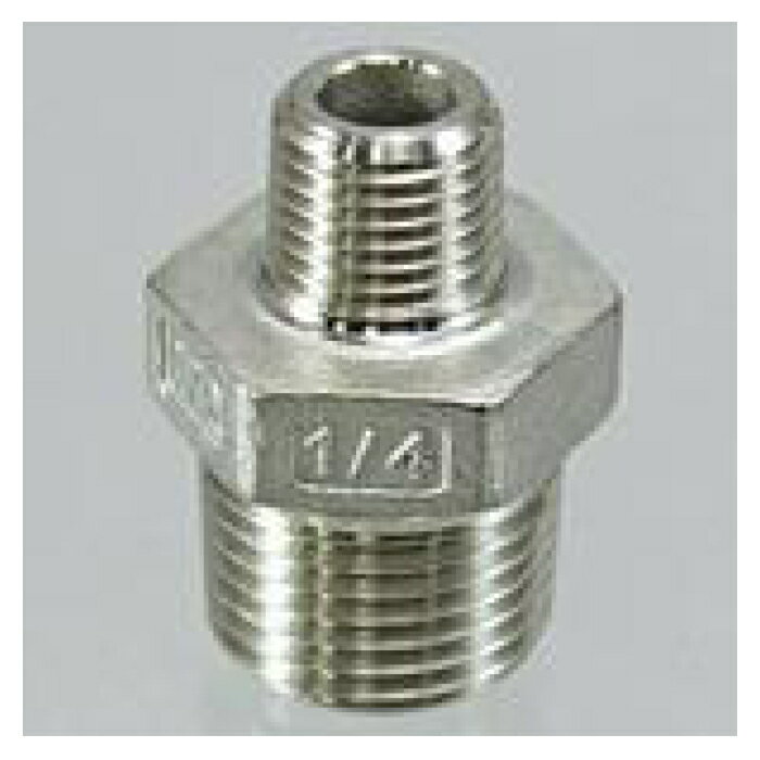 SUS304ステンレス異径六角ニップルです。