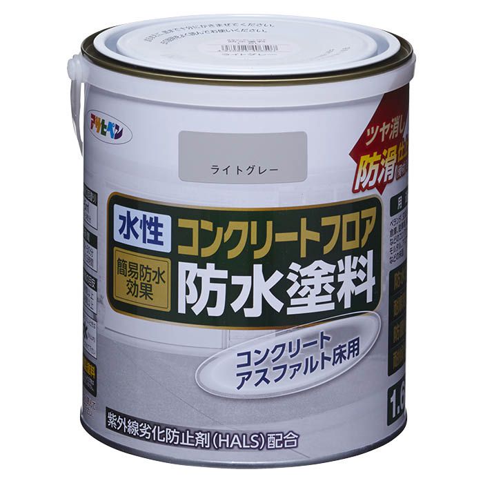 [仕様]：■下地への密着がよく、ケイ砂の配合により耐摩耗性・防塵性に優れ、防滑効果があります。■特殊架橋システム及びHALS(紫外線劣化防止剤)により、耐水性・耐防汚性・耐候性に優れています。■簡易防水効果があります。[用途]：■ベランダ、...