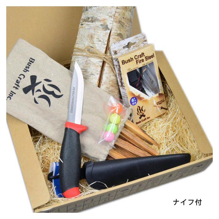 [商品説明]■火おこしが楽しくなる、豪華セットです。[セット内容]■火起こし説明書■イーバリンプーッコテーダスの炭素鋼ナイフ■オリジナルファイヤースチール2.0※コードカラーはランダムになります。■ティンダーウッド100g■シラカバの薪■麻...