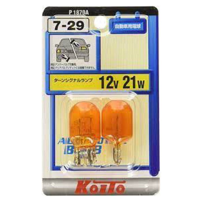 [仕様]：■定格 ： 12V 21W■口金 ： WX3x16d■ガラス球 ： T20■光色 ： アンバー■入数 ： 2個