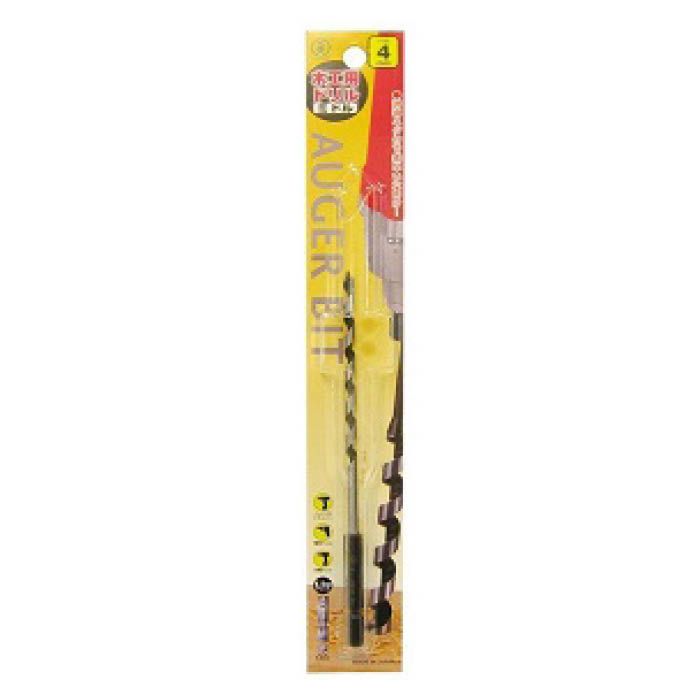 【仕様】・穴径：4mm・軸径：6.35mm六角軸・貫通板厚：80mm・適応機種：電気ドリル、充電ドライバー、インパクトドライバー・先端：誘導ネジ付【用途】・木工用