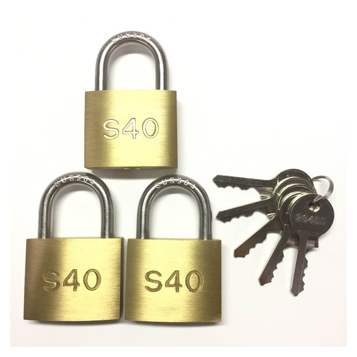 [特長]：■錆びにくい丈夫なステンレス製ツル。■ツルを本体内部2カ所で止めるWロック。■扉やロッカー・ポストなどの施錠に。[仕様]■材質：ステンレス（弦）、真中（本体）■キー3本付