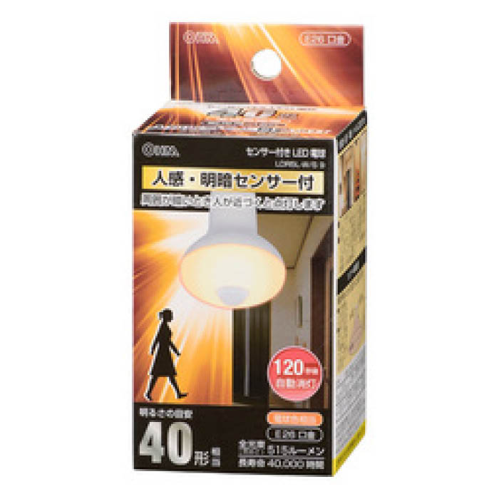 【 特 長 】:■ 配光角約120°、電球色40W相当の明るさ■ 内玄関・廊下・階段・トイレにおすすめ【 仕 様 】:■ 寸法：全長103mm、外形62mm■ 質量：75g■ 定格消費電力：5.0W■ 待機時消費電力：0.2W■ 全光束：5...