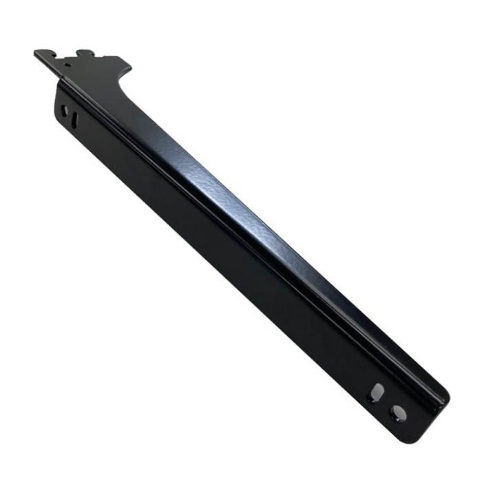 [仕様]：■木棚用ブラケット■サイズ：右350mm■カラー：黒[用途]：■陳列、クローゼット収納、インテリア棚など、いろんな用途に使用できる棚柱専用のブラケットです。■可動式なので棚の取り付けた後も高さ調整が可能！