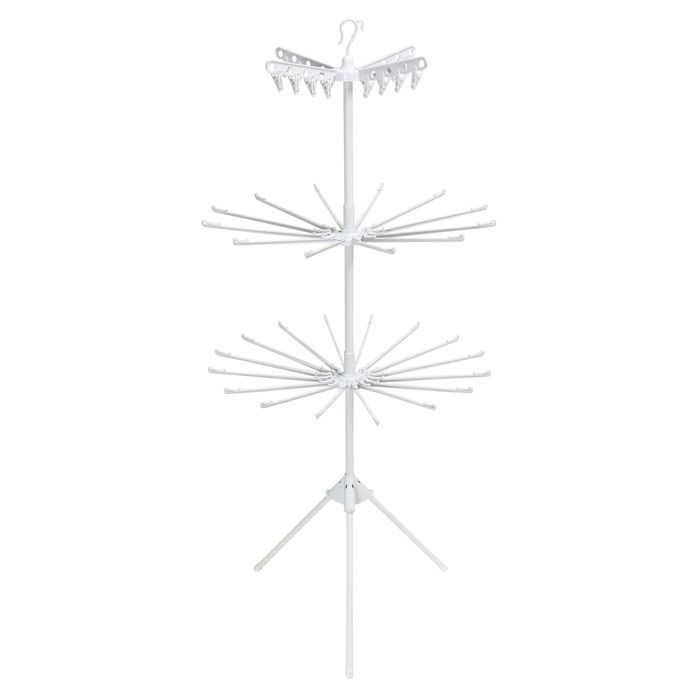 [仕様]：■省スペースで効率よく干せるパラソルタイプの物干しスタンドです。■上部のピンチハンガーは着脱式になっています。■サイズ（約）：15ー82×15ー82×180ー203cm