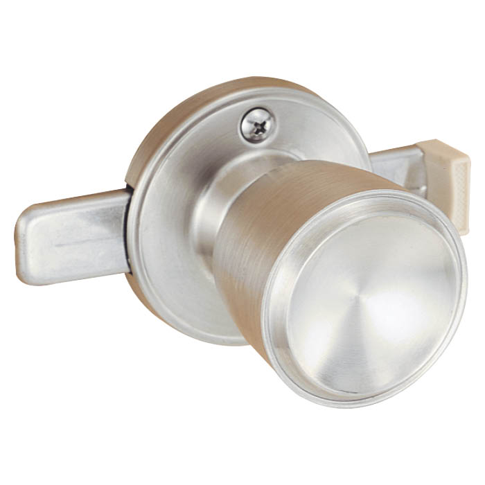 【特徴】■用途：一般住宅屋内（寝室個室）用■仕上げ：ステンレスヘアライン■バックセット：60mm■対応ドア厚：30mm~45mm■付属品：回転バネ付き（イモネジのない新方式）■能：内締錠1型・寝室個室用（スライドカギ）■材質：ノブ・座：ステ...