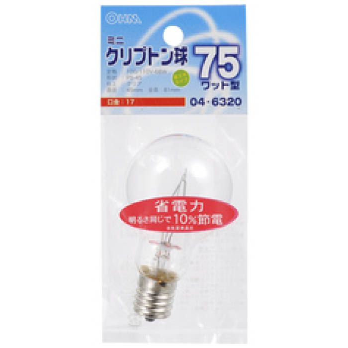 【 仕 様 】■ 定格：100／110V-68W■ 形状：PS-45■ 仕上げ：クリア■ 直径：45mm 全高：81mm■ 口金：E17※ 屋内専用（屋外使用禁止）