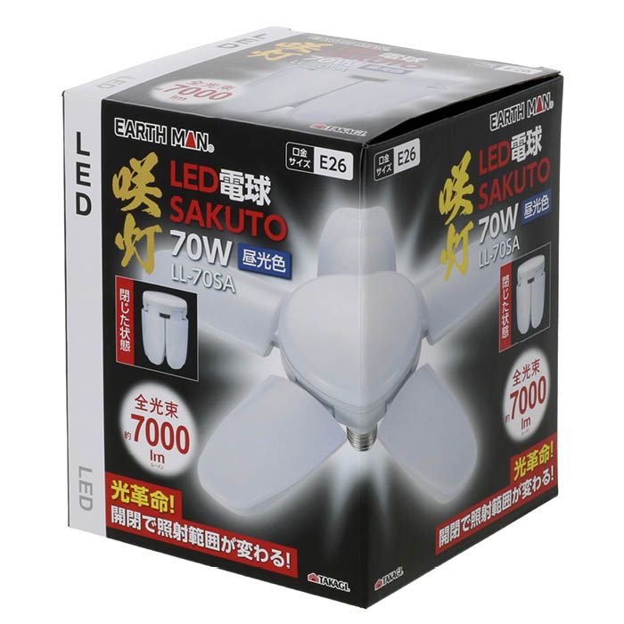 [仕様]：■定格電圧：AC100V■定格周波数：50／60Hz■定格消費電力：70W■全光束：約7000lm■光色：昼光色■色温度：約6500k■口金サイズ：E26■取り付け対応機種：SAKUTO55W（ナフココード：23256057）、S...