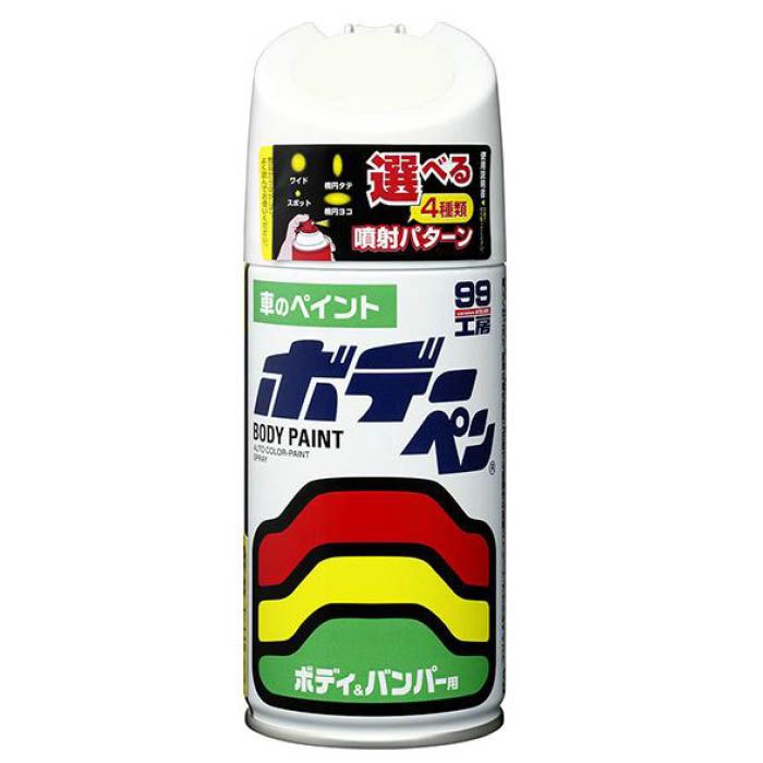 [特長]：■焼付塗装に迫る性能を持つ、ストレートアクリル樹脂塗料。■バレー式ボタン採用で、ラクにきれいにスプレーできます。■ワイド＆スポットとタテ＆ヨコの4パターンスプレー機能により、大きな補修、小さな補修等、様々な補修に便利。■カラーナン...