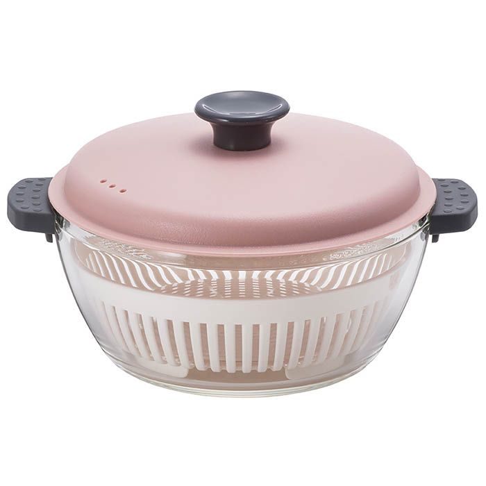[特長]：■蒸し料理にも使えるザル付きです■蓋、ザルを付けたまま電子レンジ調理ができます■着脱可能なシリコンカバー付きです