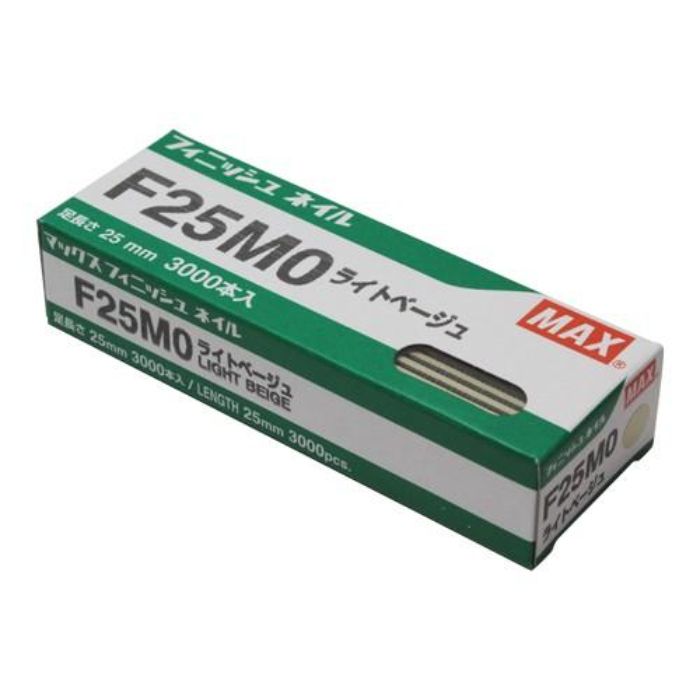[仕様]：■材質：鉄■色：ライトベージュ■全長：25mm■胴部径：1.05mm■頭部径：1.9×1.26mm■連結方法：接着剤■入数：3000本[用途]：■フィニッシュネイル用仕上釘[特長]：■頭径の小さい仕上げ用途に使用される釘■色のバリ...