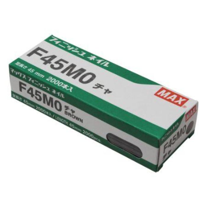[仕様]：■材質：鉄■色：茶■全長：45mm■胴部径：1.05mm■頭部径：1.9×1.26mm■連結方法：接着剤■入数：2000本[用途]：■フィニッシュネイル用仕上釘[特長]：■頭径の小さい仕上げ用途に使用される釘■色のバリエーションが豊富