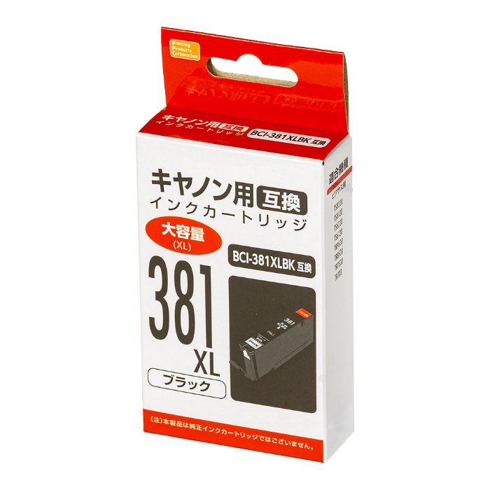 ※こちらは互換インクです。メーカー純正インクカートリッジではございません。純正品と色合いが異なる場合がございます。※対応機種をお確かめの上、ご注文ください。対応純正商品：BCI-381XLBKカラー：ブラック対応プリンター：PIXUSTS8...